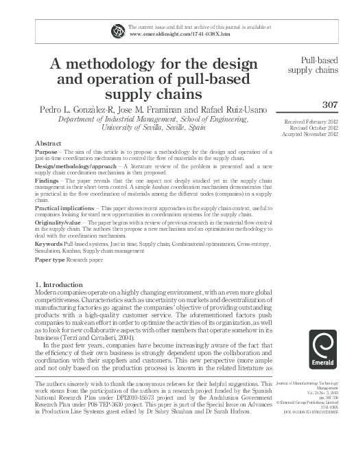 (PDF) A methodology for the design and operation of pull-based supply ... (PDF) A methodology for the design and operation of pull-based supply ...