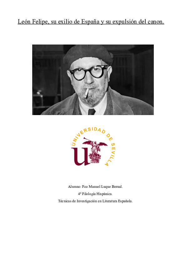 (PDF) León Felipe, su exilio de España y su expulsión del canon