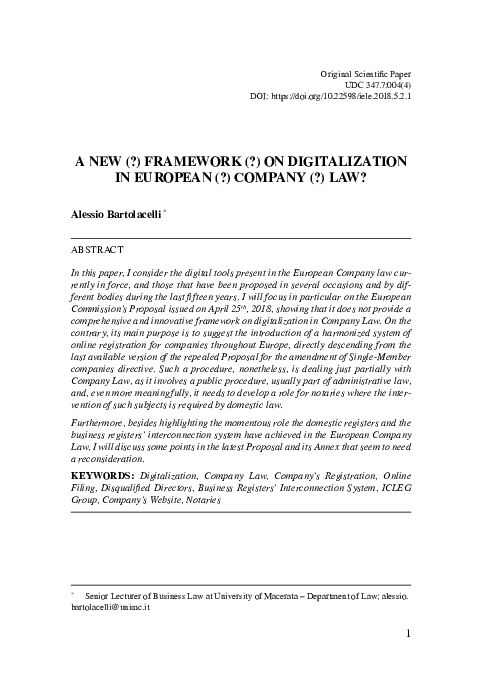 (PDF) A New (?) Framework (?) on Digitalization in European (?) Company ...