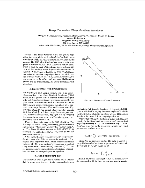 (PDF) Range dependent phase gradient autofocus
