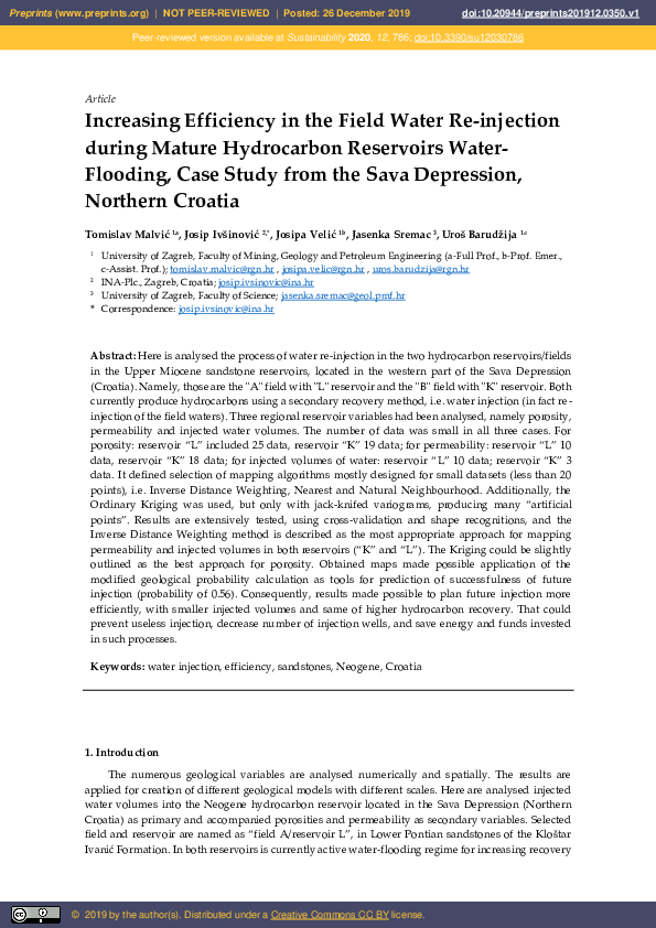 (PDF) Increasing Efficiency in the Field Water Re-injection during ...