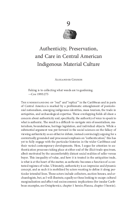 (PDF) Authenticity, Preservation, and Care in Central American ...