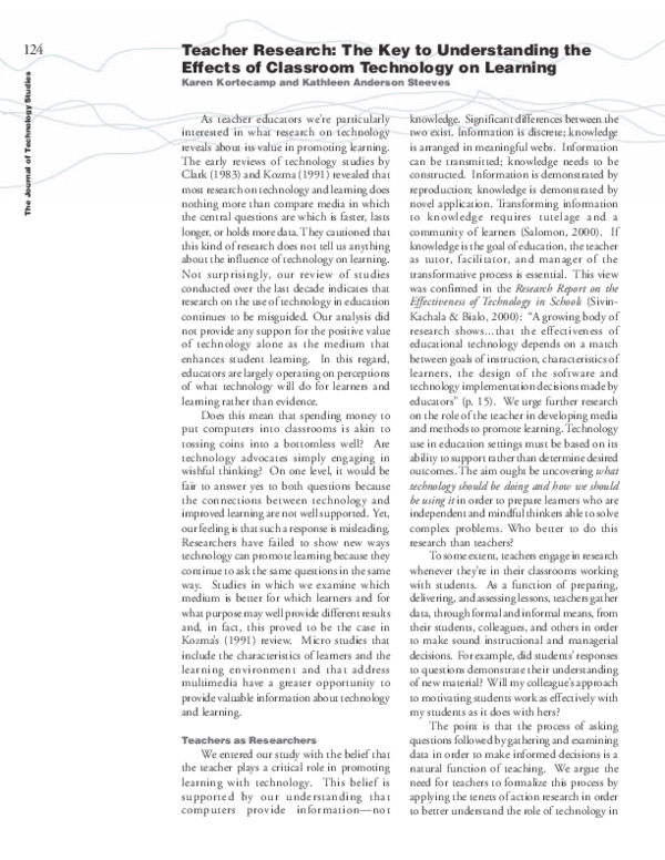 (PDF) Teacher Research: The Key to Understanding the Effects of ...