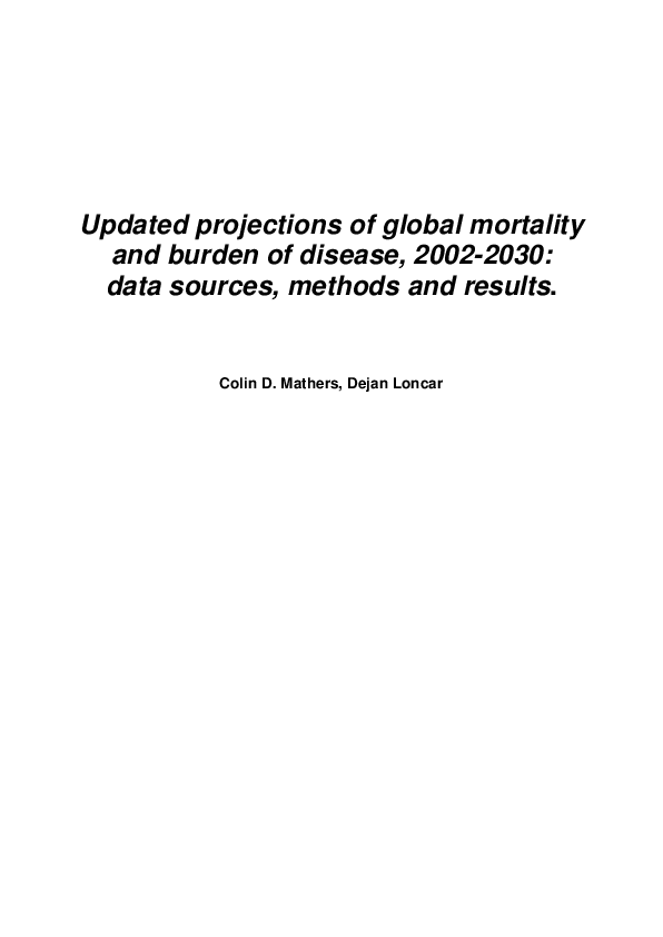 (PDF) Updated projections of global mortality and burden of disease ...