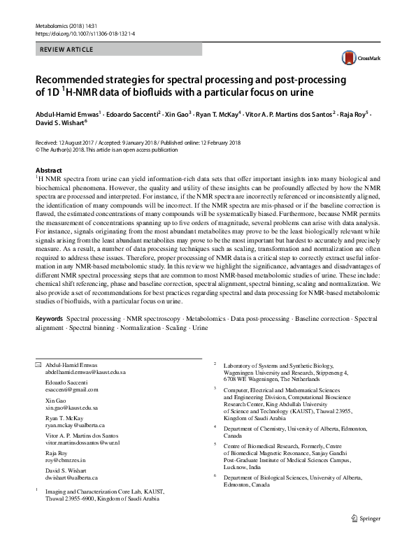 (PDF) {"__content__"=>"Recommended strategies for spectral processing ...
