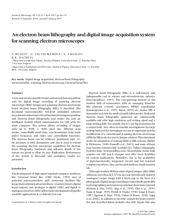 (PDF) An electron beam lithography and digital image acquisition system for scanning electron ...