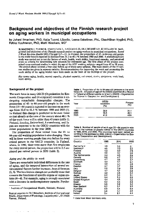 (PDF) Background and objectives of the Finnish research project on ...