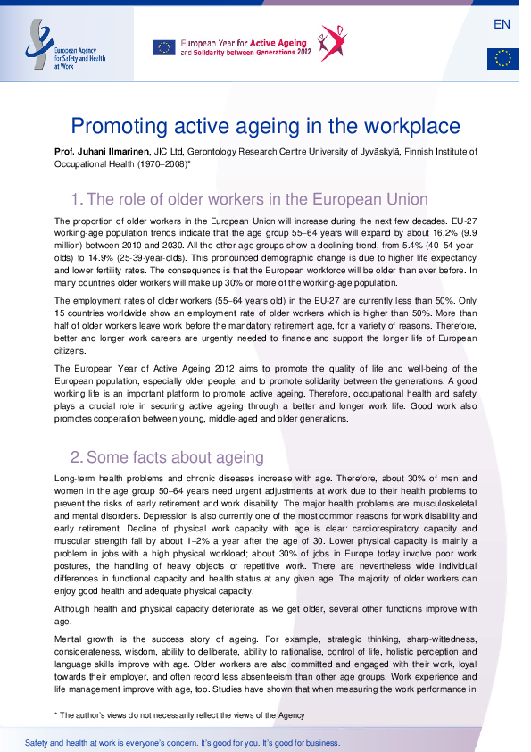 (PDF) Promoting active ageing in the workplace
