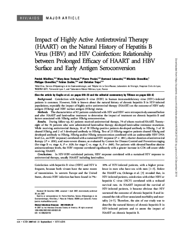 (PDF) Impact of Highly Active Antiretroviral Therapy (HAART) on the ...