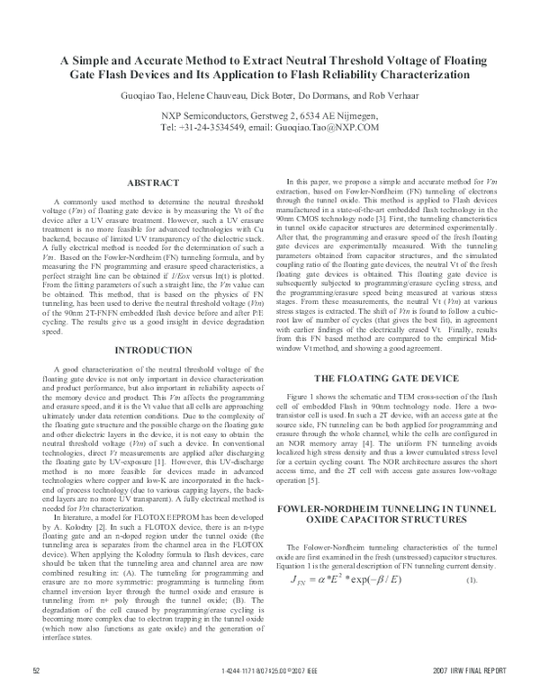 (PDF) A simple and accurate method to extract neutral threshold voltage ...