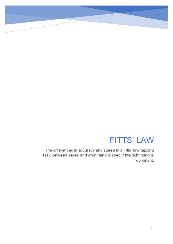 (DOC) The differences in accuracy and speed in a Fitts’ law tapping ...