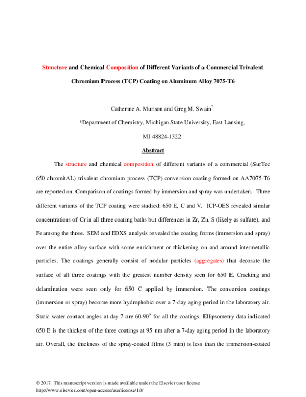 (PDF) Structure and chemical composition of different variants of a ...