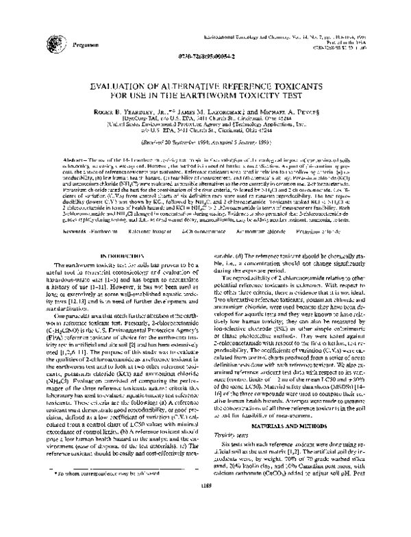 (PDF) Evaluation of alternative reference toxicants for use in the ...