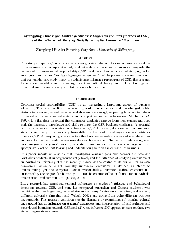 (PDF) Investigating Chinese and Australian Students' Awareness and ...