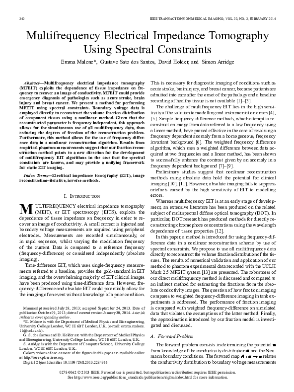 (PDF) Multi frequency electrical impedance tomography