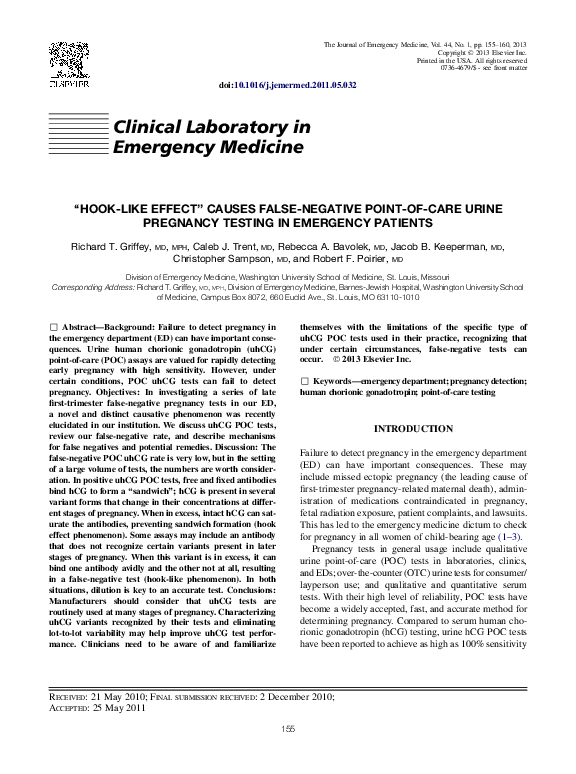 (PDF) “Hook-like Effect” Causes False-negative Point-of-care Urine ...