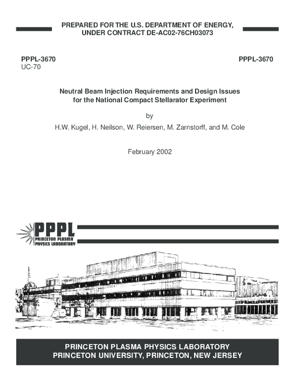 (PDF) Neutral Beam Injection Requirements and Design Issues for the ...