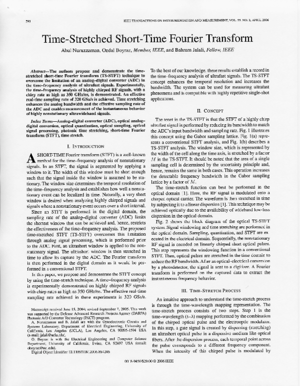(PDF) Time-Stretched Short-Time Fourier Transform