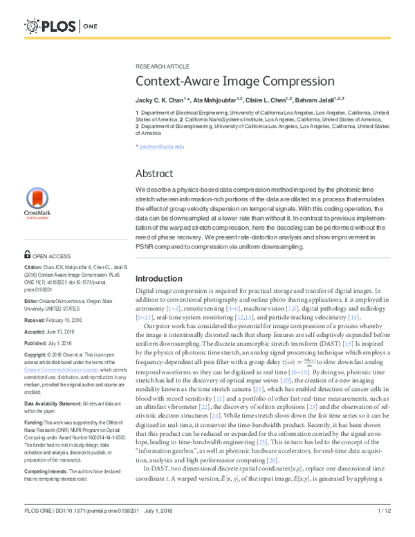 (PDF) Context-Aware Image Compression