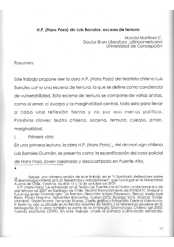 (PDF) H.P. (Hans Pozo) de Luis Barrales: Escena de ternura