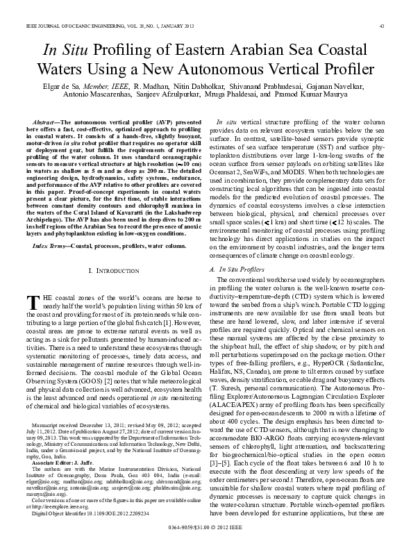 (PDF) In Situ Profiling of Eastern Arabian Sea Coastal Waters Using a ...