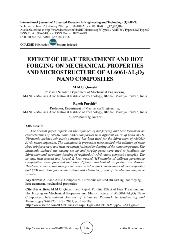 (PDF) EFFECT OF HEAT TREATMENT AND HOT FORGING ON MECHANICAL PROPERTIES AND MICROSTRUCTURE OF ...
