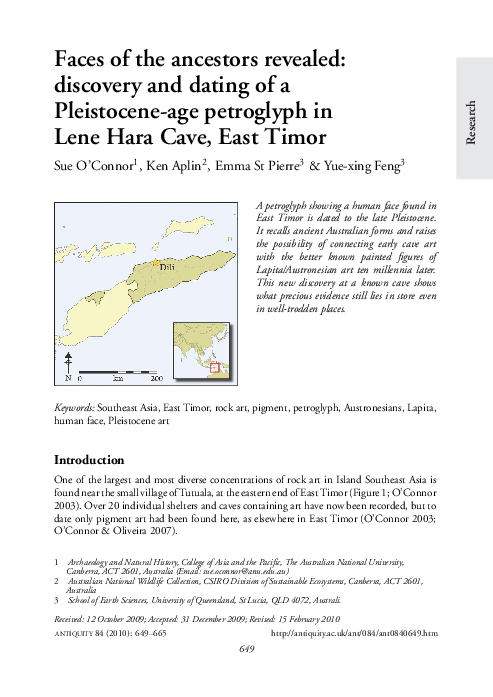 (PDF) Faces of the ancestors revealed: discovery and dating of a ...