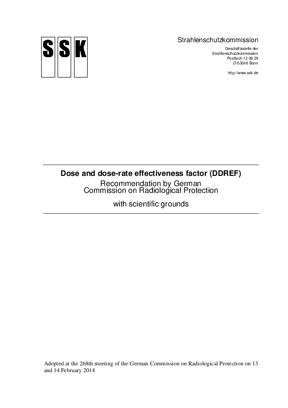 (PDF) The Dose and Dose-Rate Effectiveness Factor (Ddref)
