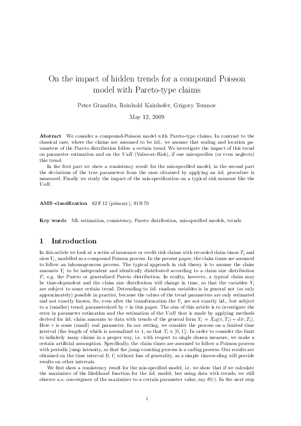 (PDF) On the Impact of Hidden Trends for a Compound Poisson Model with ...