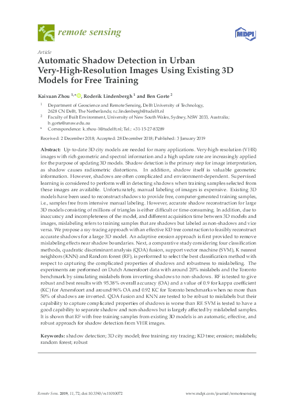 (PDF) Automatic Shadow Detection in Urban Very-High-Resolution Images Using Existing 3D Models ...