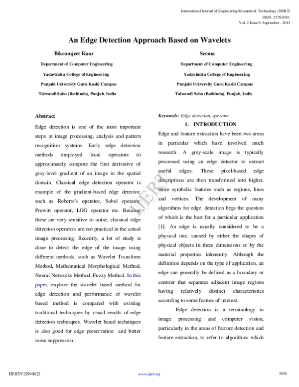 Pdf An Edge Detection Approach Based On Wavelets 