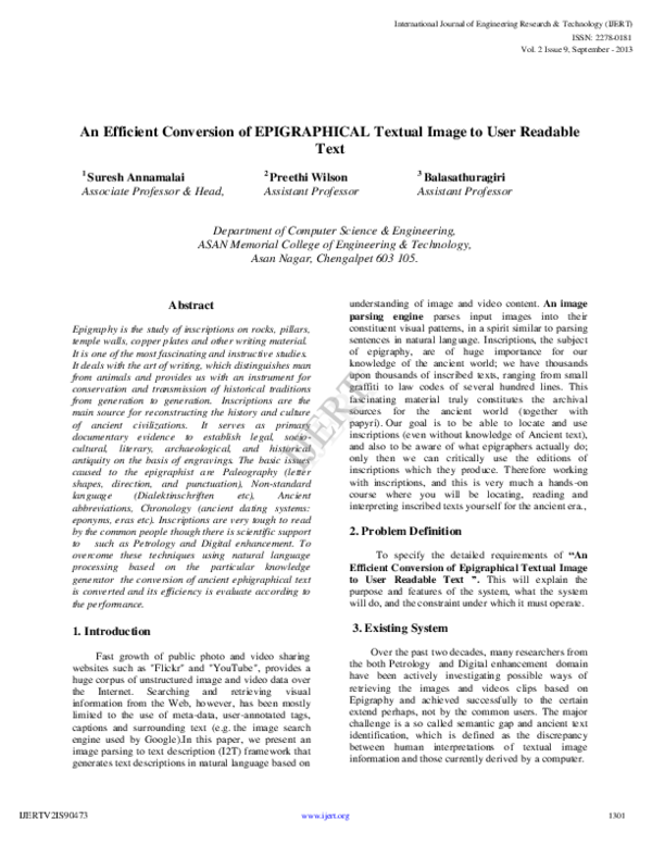 (PDF) IJERT-An Efficient Conversion of EPIGRAPHICAL Textual Image to User Readable Text | IJERT ...
