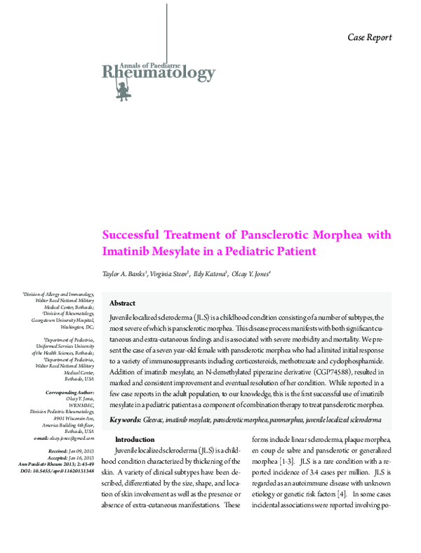 (PDF) Successful Treatment of Pansclerotic Morphea with Imatinib ...