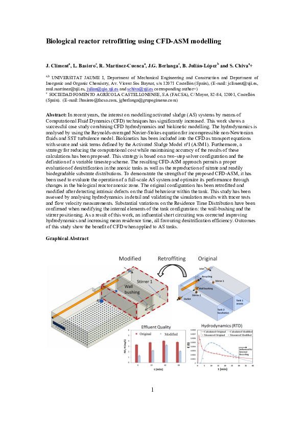 (PDF) Biological reactor retrofitting using CFD-ASM modelling