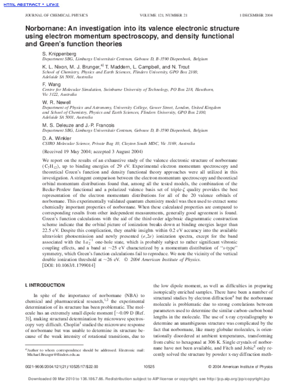 (PDF) Norbornane: An investigation into its valence electronic ...