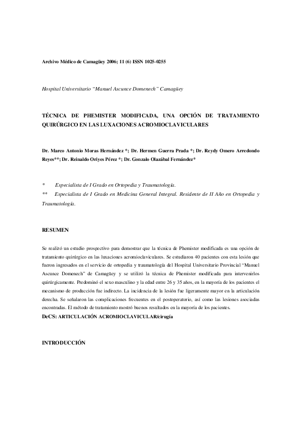 (PDF) Técnica De Phemister Modificada, Una Opción De Tratamiento ...