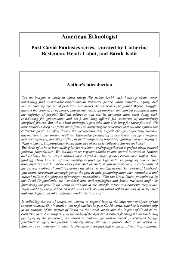 (PDF) Speech for the 20th Anniversary of First Great Confinement, by ...