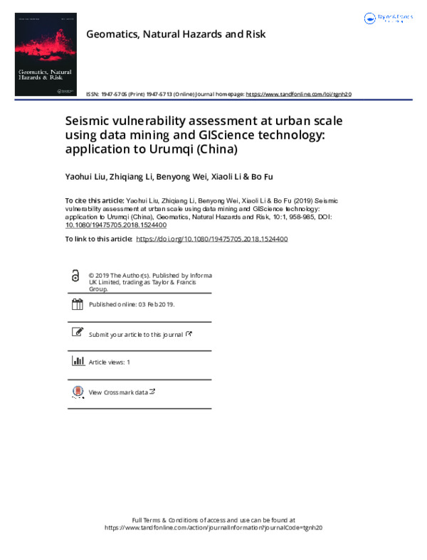 (PDF) Seismic Vulnerability Assessment at Urban Scale Based on Different Building Stock Data Sources