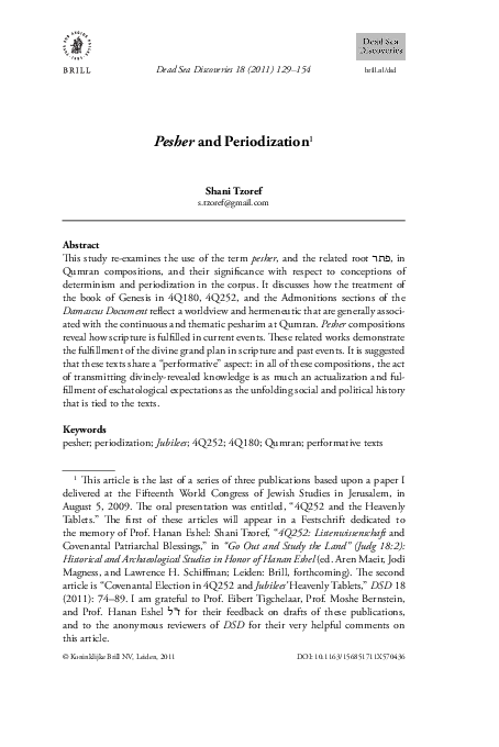 (PDF) Pesher and Periodization