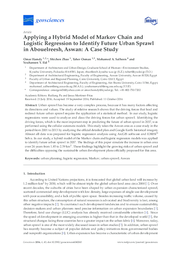Pdf Applying A Hybrid Model Of Markov Chain And Logistic Regression