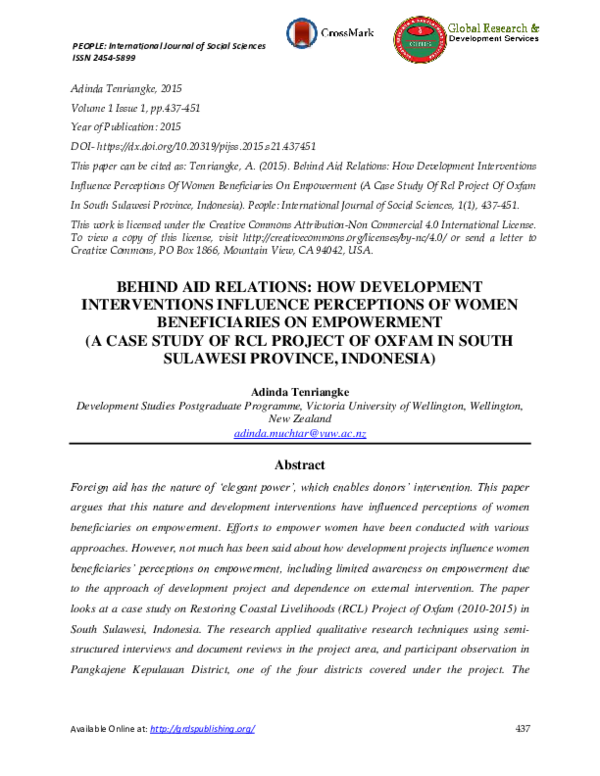 (PDF) Behind Aid Relations: How Development Interventions Influence ...