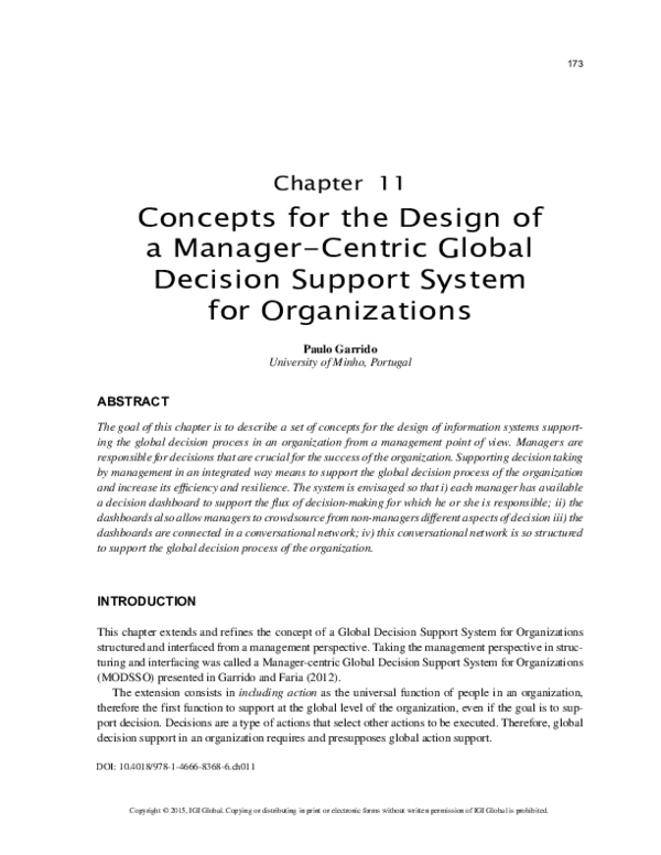 (PDF) Concepts for the Design of a Manager-Centric Global Decision ...