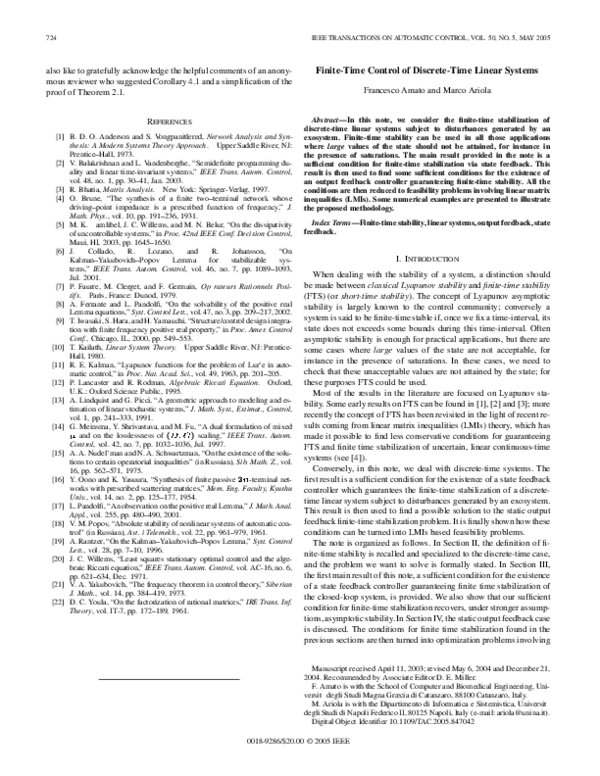 (PDF) Output feedback pole placement for linear time-varying systems with application to the ...