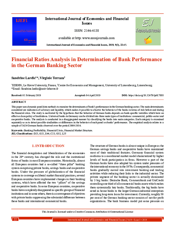 (PDF) Financial Ratios Analysis in Determination of Bank Performance in ...