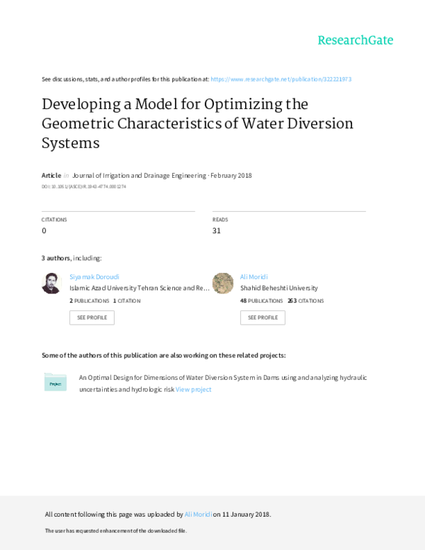 (PDF) Developing a Model for Optimizing the Geometric Characteristics ...
