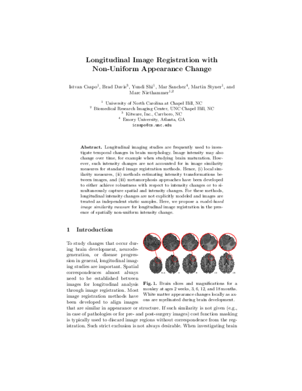 (PDF) Longitudinal Image Registration with Non-uniform Appearance Change