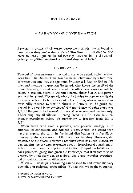 (PDF) A paradox of confirmation