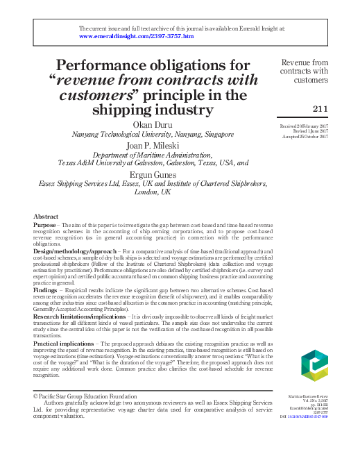 (PDF) Performance obligations for “revenue from contracts with ...