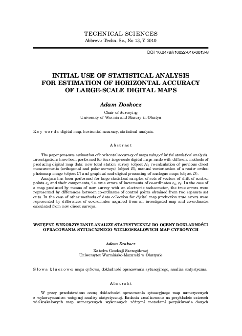 (PDF) Initial Use of Statistical Analysis for Estimation of Horizontal ...