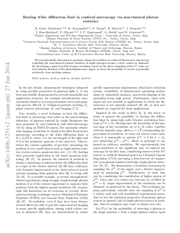 (PDF) Beating the Abbe Diffraction Limit in Confocal Microscopy via ...
